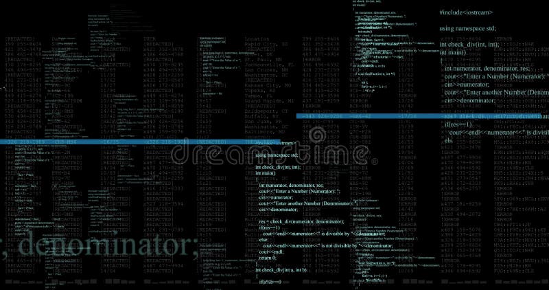 Image of Data Processing on Black Background Stock Photo - Image of ...