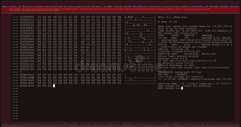 Image of Data Processing on Black and Red Computer Screen Stock ...