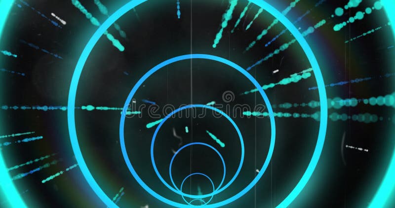 Image of Data Processing and Circles Over Black Background Stock Photo - Image of computing ...