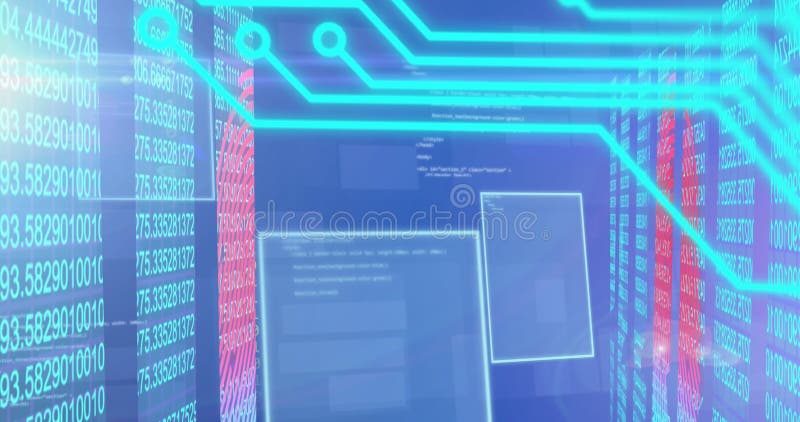 Image of Data Processing and Circuit Board Over Computer Servers Stock ...