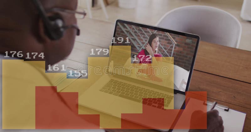 Image of Data Processing and Diagram Over Diverse Colleagues Having ...