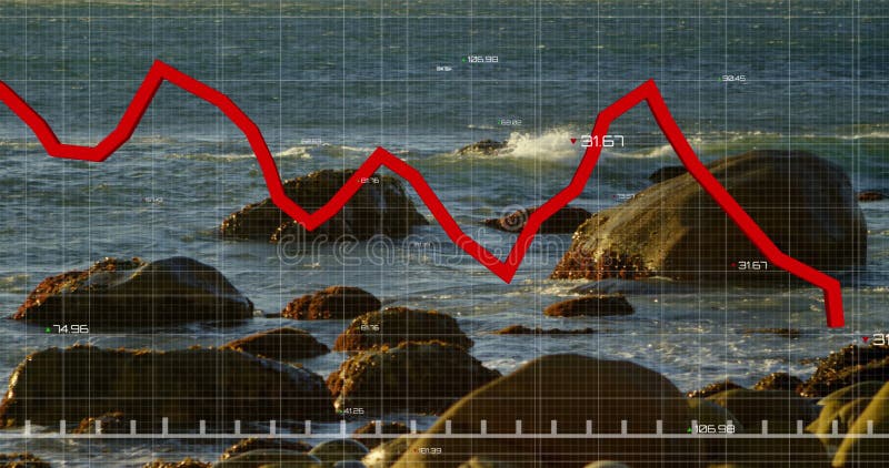 Image of Data Processing and Diagram Over Landscape Stock Image - Image ...