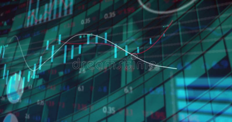 Image of Data Processing and Diagram Over Modern Building Stock ...
