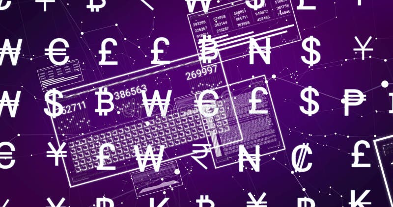 Image of Data Processing and Diagrams Over Currency Symbols Stock Image ...