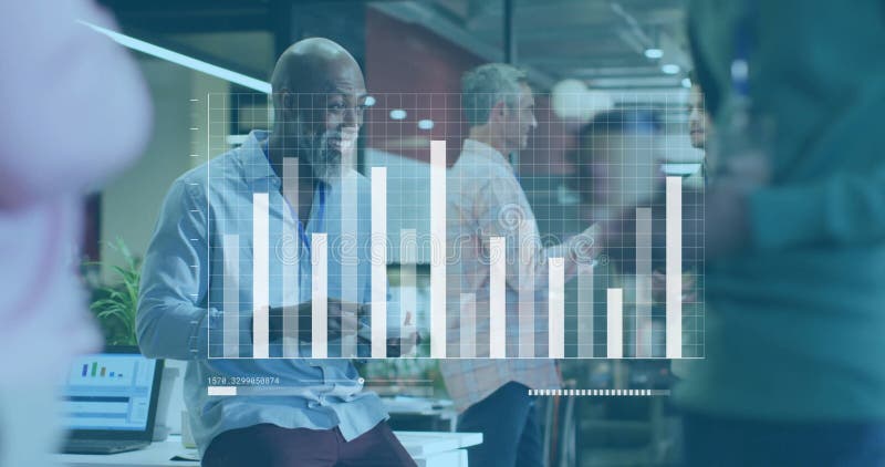 Image of Data Processing and Diagrams Over Diverse Colleagues during ...