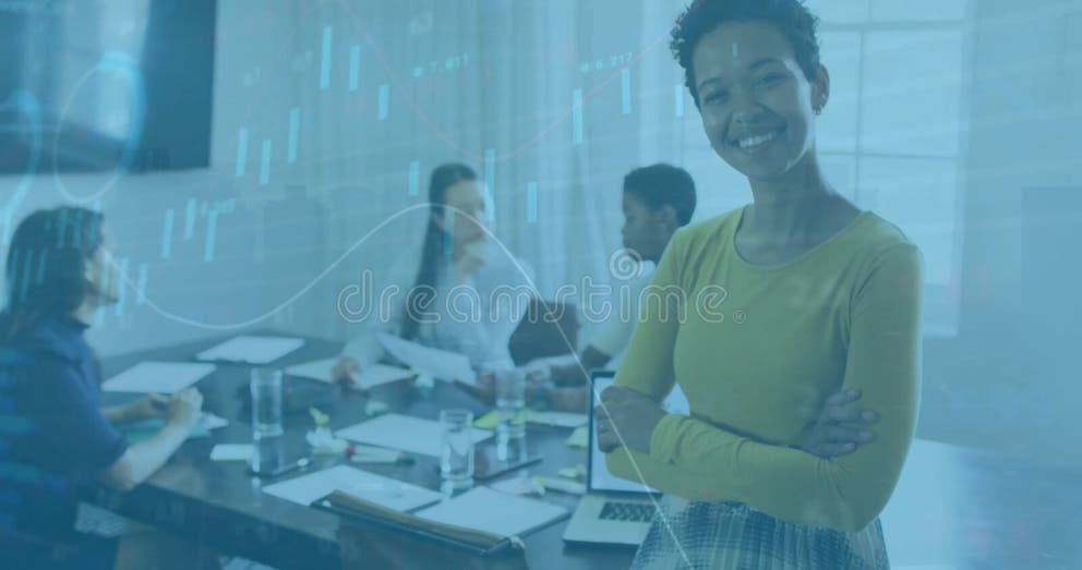 Image of Data Processing and Diagrams Over Diverse Colleagues ...