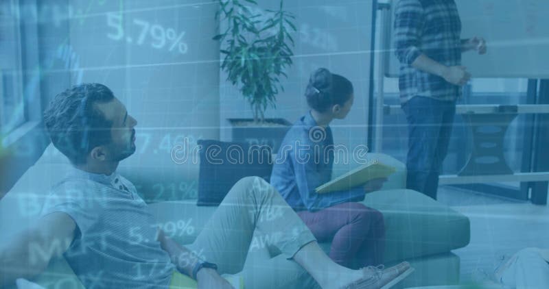 Image of Data Processing and Diagrams Over Diverse Colleagues ...