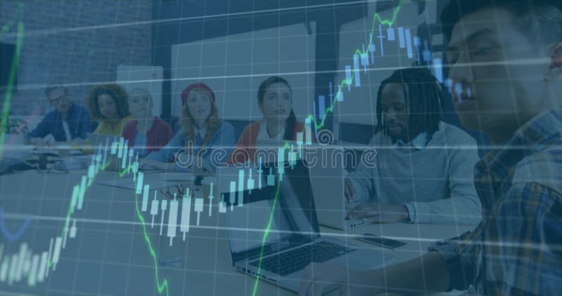 Image of Data Processing and Diagrams Over Diverse Colleagues ...