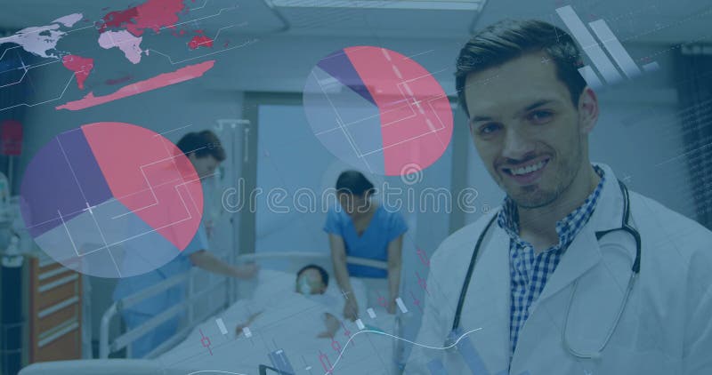 Image of Data Processing and Diagrams Over Diverse Doctors with Patient ...