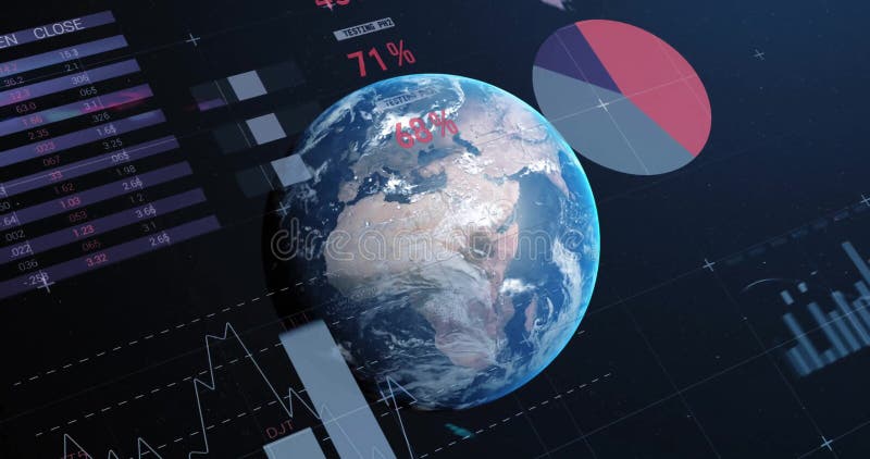 Image of Data Processing and Diagrams Over Globe Stock Illustration ...