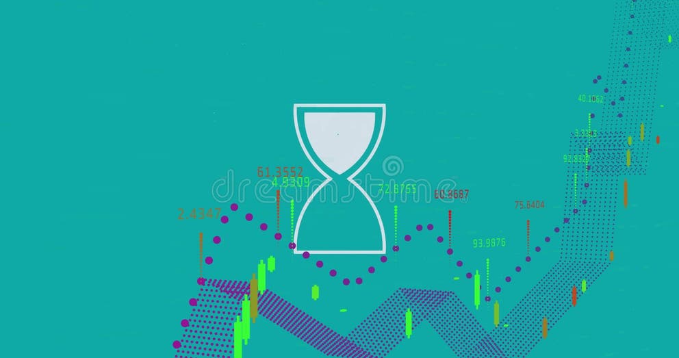 Image of Data Processing and Diagrams Over Hourglass Stock Image ...