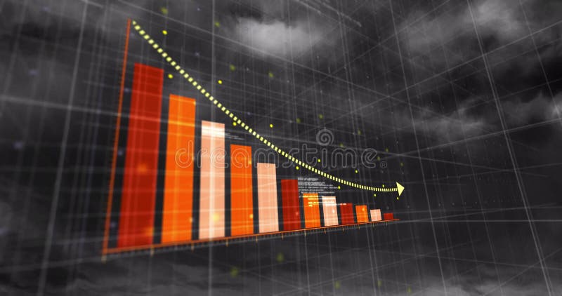 Image of Data Processing and Diagrams Over Storm Stock Illustration ...