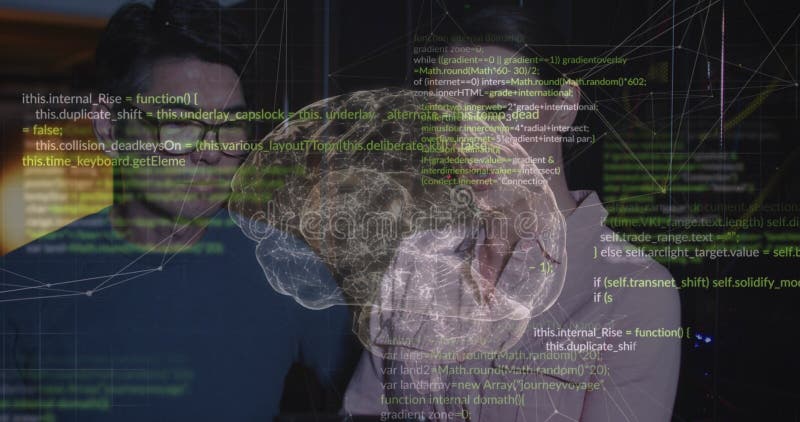 Image of Data Processing and Digital Brain Over Diverse Workers in ...