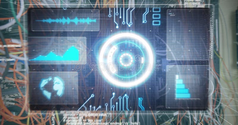 Image of Data Processing in on Digital Screen and Computer Wires Stock ...