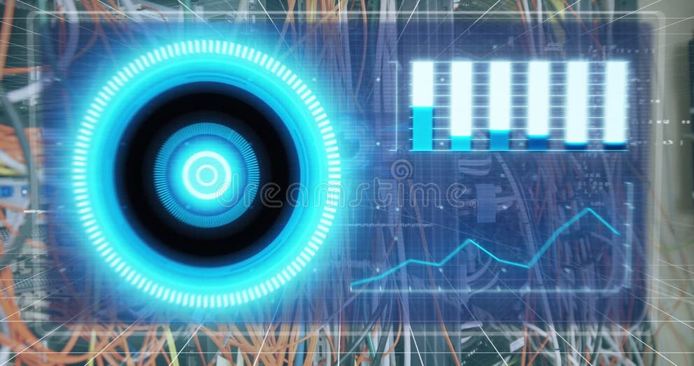 Image of Data Processing in on Digital Screen and Computer Wires Stock ...