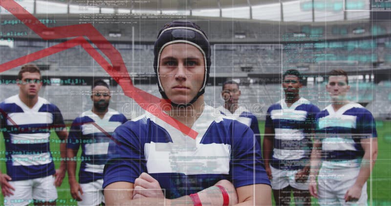 Image of Data Processing in Frames Over Multi-ethnic Male Rugby Team ...