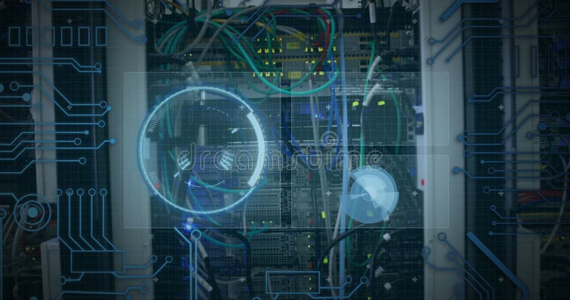 Image of Data Processing and Globe Over Computer Wires Stock Image - Image of connectivity ...