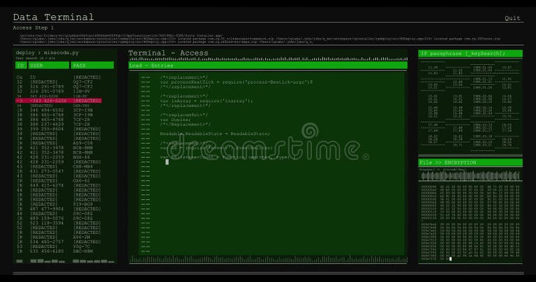 Image of Data Processing on Green and Grey Computer Screens Stock ...