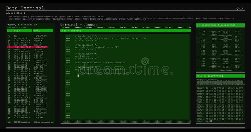 Image of Data Processing on Green and Grey Computer Screens Stock ...