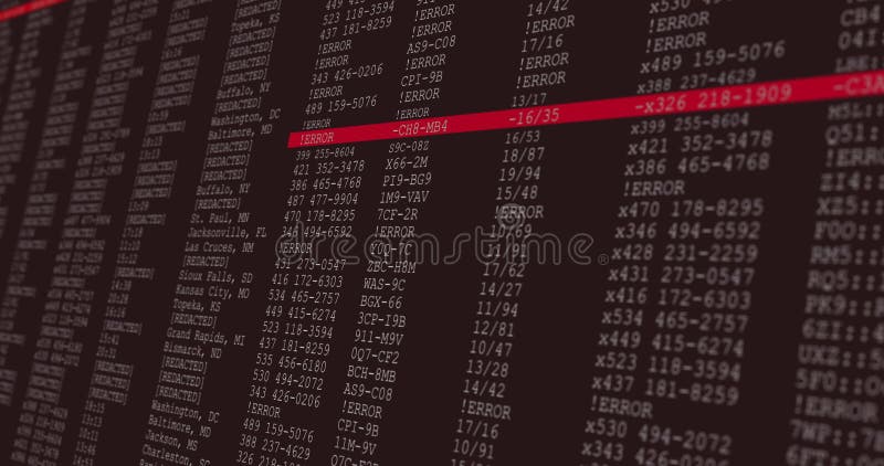 Image of Data Processing on Grey and Red Computer Screen Stock ...