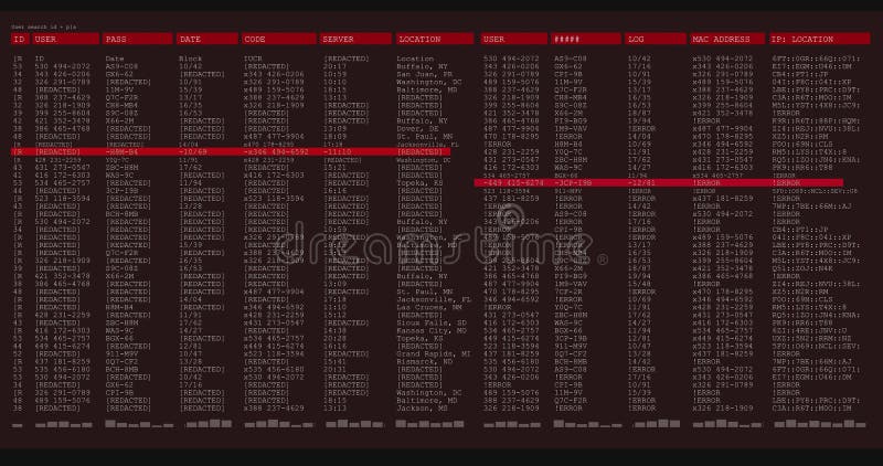 Image of Data Processing on Grey and Red Computer Screen Stock ...