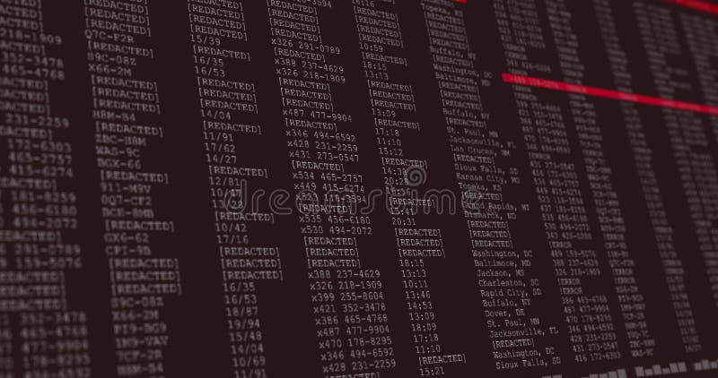 Image of Data Processing on Grey and Red Computer Screen Stock ...