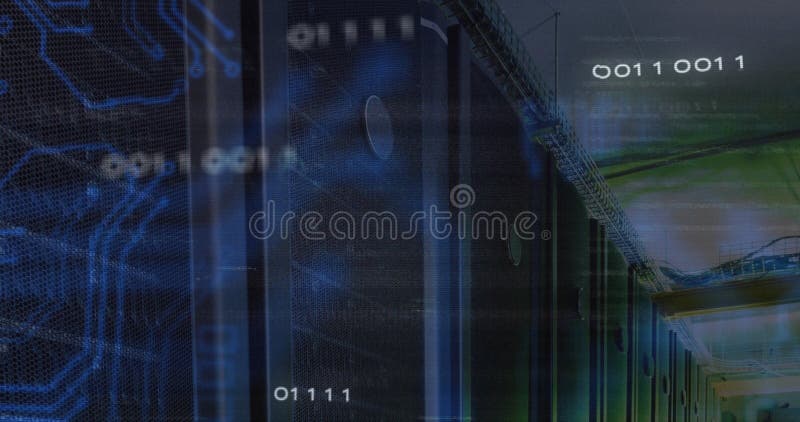 Image of Data Processing and Integrated Circuit Over Servers Stock ...