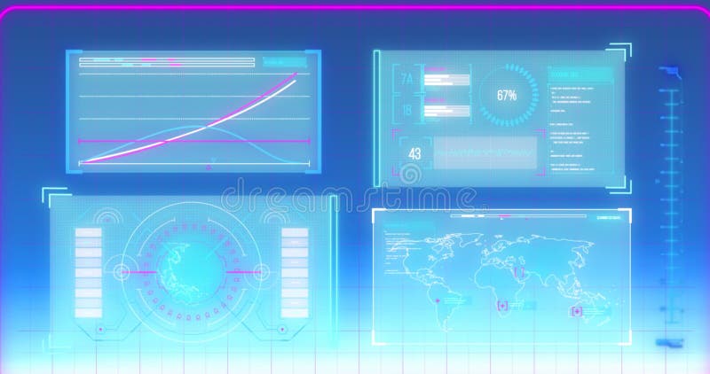 Image of Data Processing on Interface Stock Illustration - Illustration ...