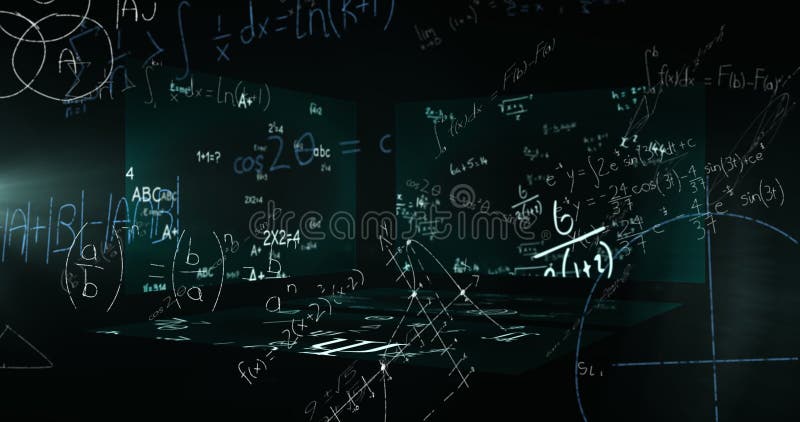 Image of Data Processing and Mathematical Equations Over Screens Stock ...