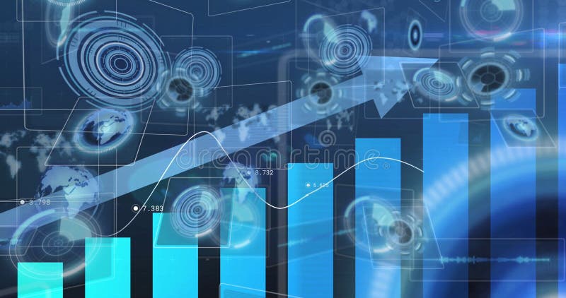 Image of Data Processing and Moving Screens Stock Illustration ...