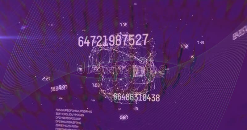 Image of Data Processing and Network of Connections Over Purple ...