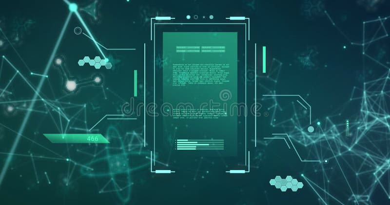 Image of Data Processing and Network of Connections Over Shapes Stock ...