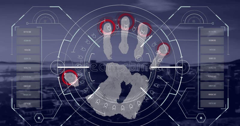 Image of Data Processing Over Biometric Handprint Stock Image - Image ...