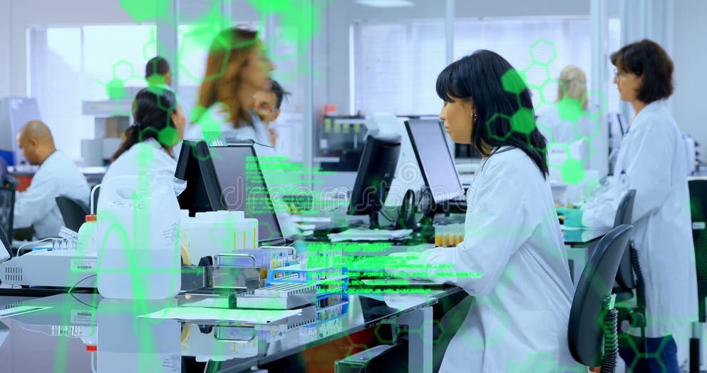 Image of Data Processing Over Biracial Senior Female Scientist Using ...