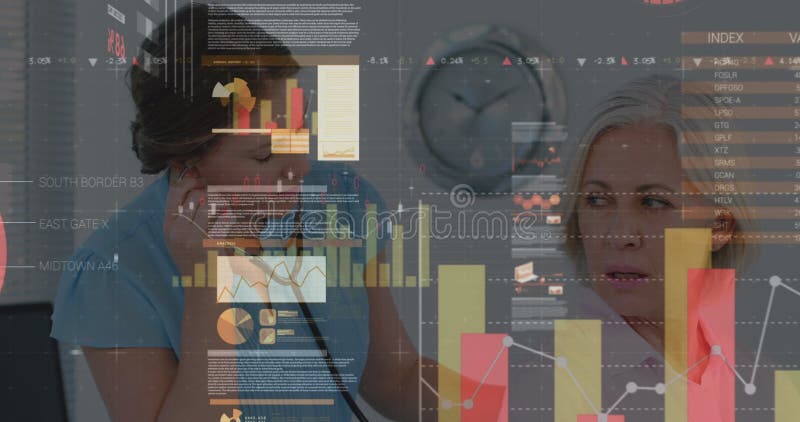 Image of Data Processing Over Caucasian Female Nurse with Patient ...
