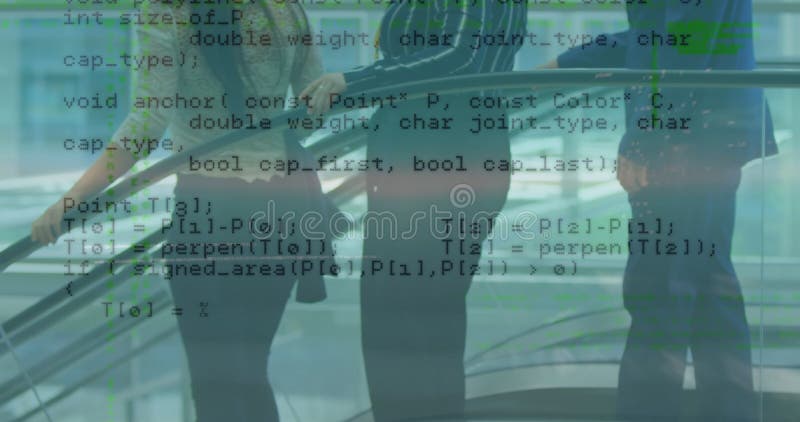 Image of Data Processing Over Caucasian Women on Stairs Stock Image ...