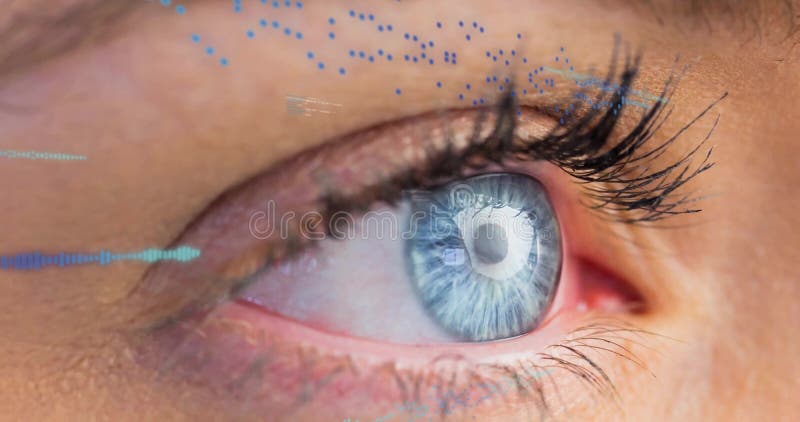 Image of Data Processing Over Close Up of Woman S Eye Stock Image ...