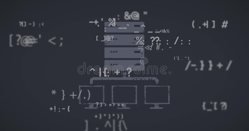 Image of Data Processing Over Computer Icons Stock Illustration ...