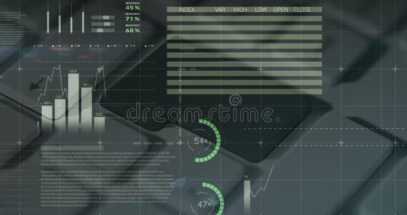 Image of Data Processing Over Computer Keyboard on Grey Background Stock Image - Image of ...