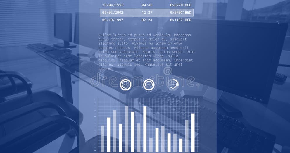 Image of Data Processing Over Computers in Office, Copy Space Stock ...