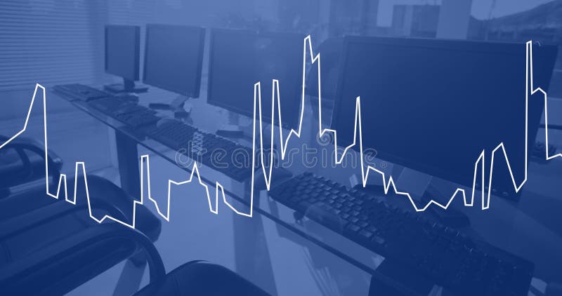 Image of Data Processing Over Computers in Office, Copy Space Stock ...