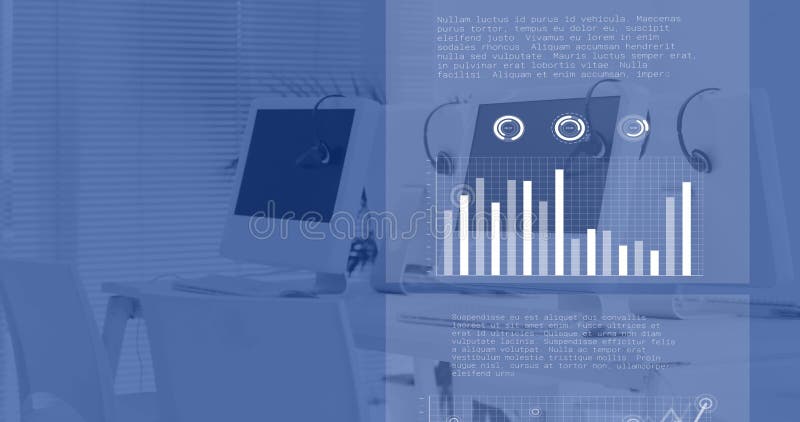 Image of Data Processing Over Computers in Office, Copy Space Stock ...