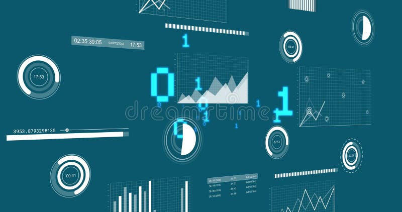 Image Of Data Processing Over Diagrams And Binary Coding Stock