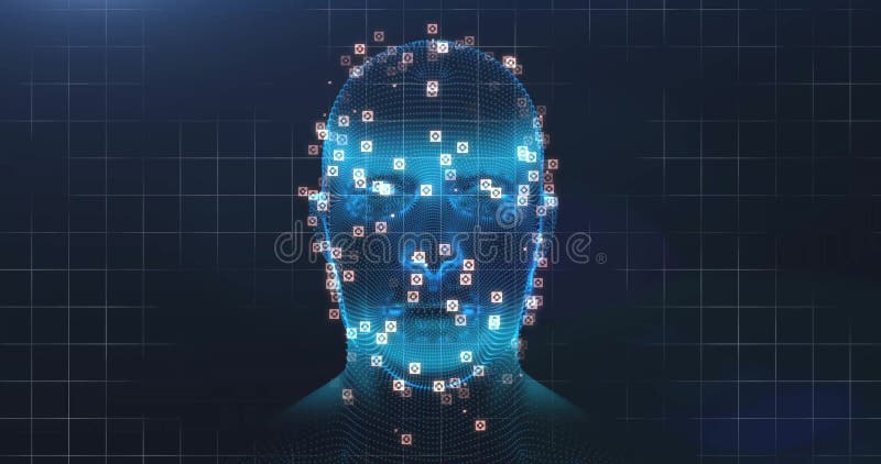 Image of Data Processing Over Digital Human with Icons Stock ...