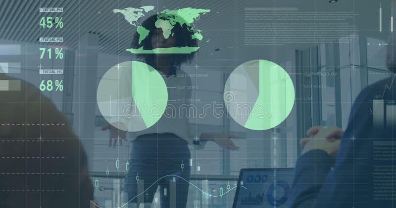 Image of Data Processing Over Diverse Business People at Meeting Stock ...