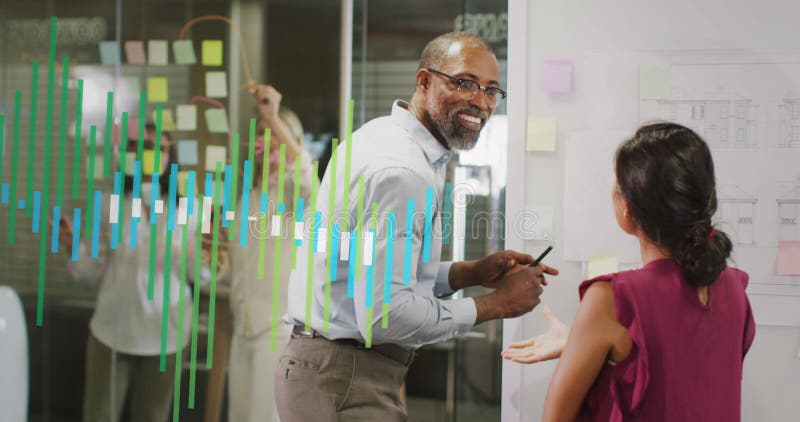 Image of Data Processing Over Diverse Business People Shaking Hands ...