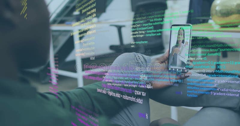 Image of Data Processing Over Diverse Colleagues Having Smartphone ...
