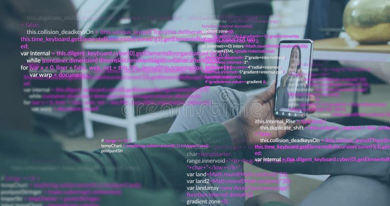 Image of Data Processing Over Diverse Colleagues Having Smartphone ...
