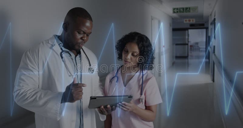 Image of Data Processing Over Diverse Doctors in Hospital Stock Image ...
