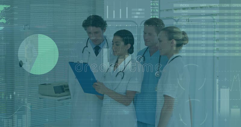 Image of Data Processing Over Diverse Doctors Stock Photo - Image of ...